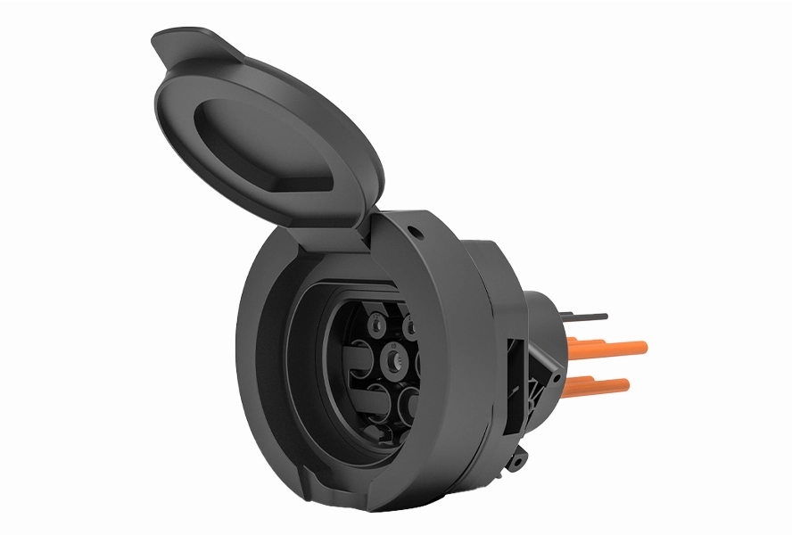 Female EV Charging Socket IEC62196 Type 2 with Shutter 32A Single Phase ...
